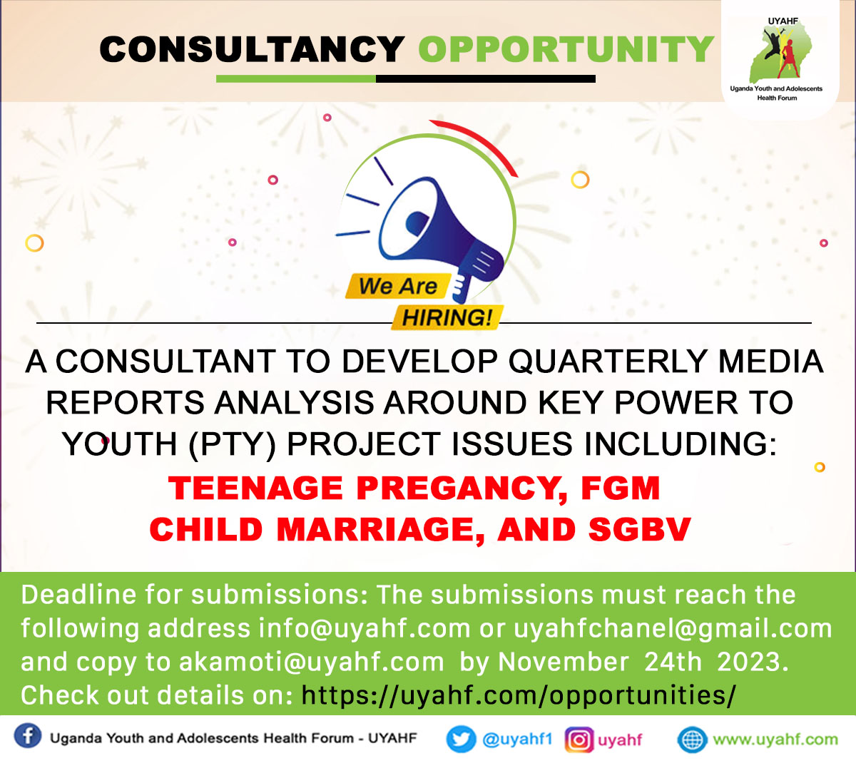 Opportunities - Uganda Youth and Adolescents Health Forum